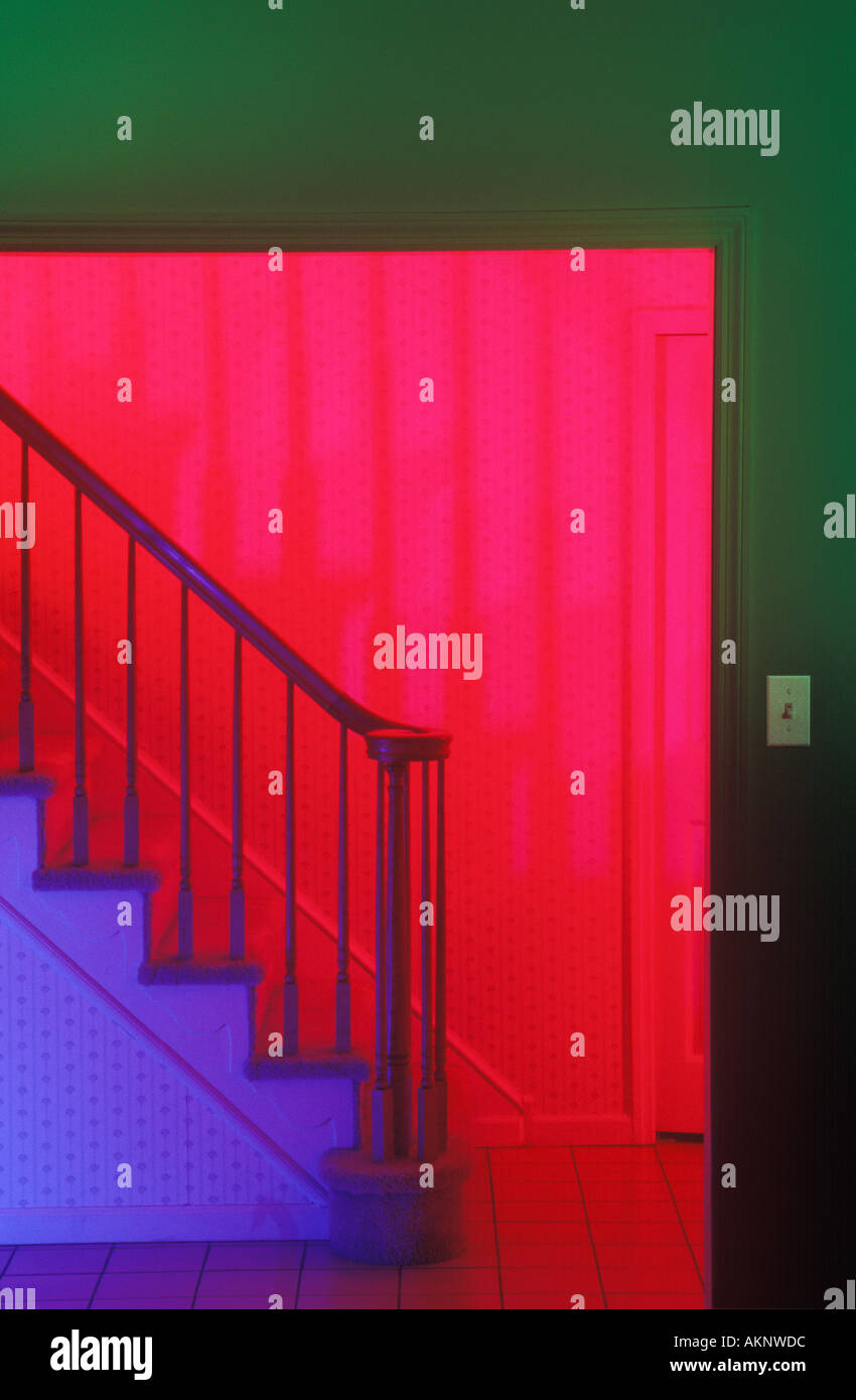 Colorful Stairs House Interior Stock Photo - Alamy