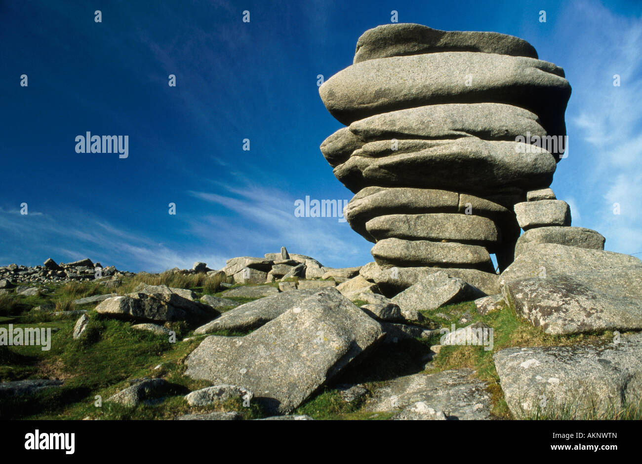 The Cheesewring on Bodmin Moor, Cornwall, UK Stock Photo - Alamy