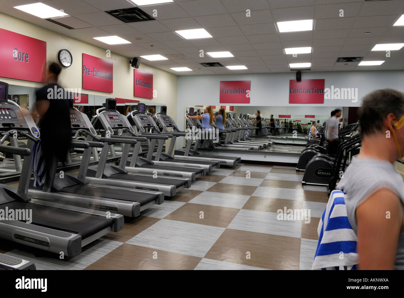Off peak exercise room with aerobics machines like treadmills Toronto ...