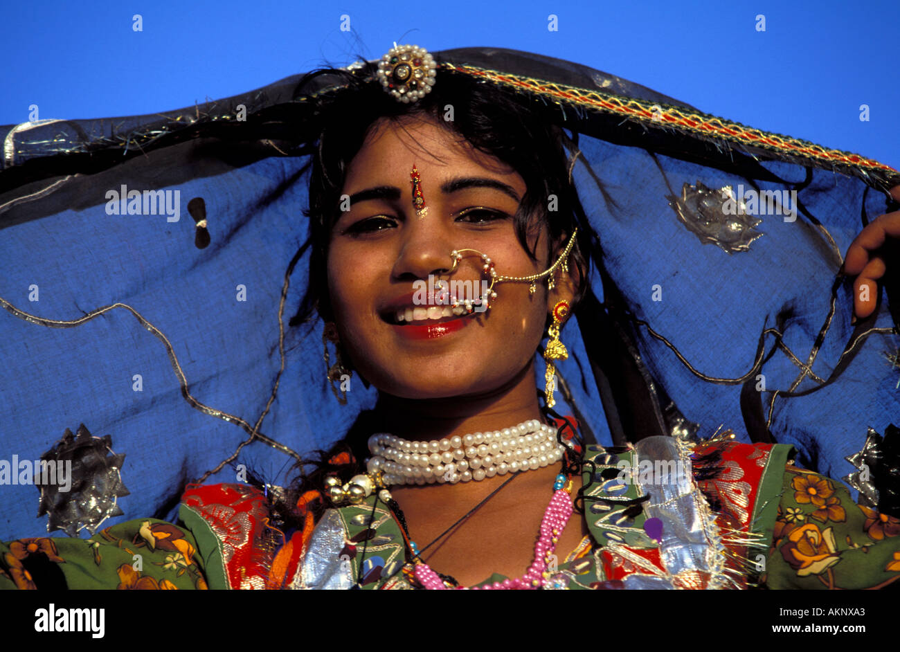 Rajasthan portrait of a girl Stock Photo - Alamy
