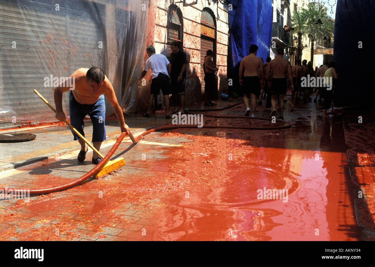 Tomato festival cleaning hi-res stock photography and images - Alamy