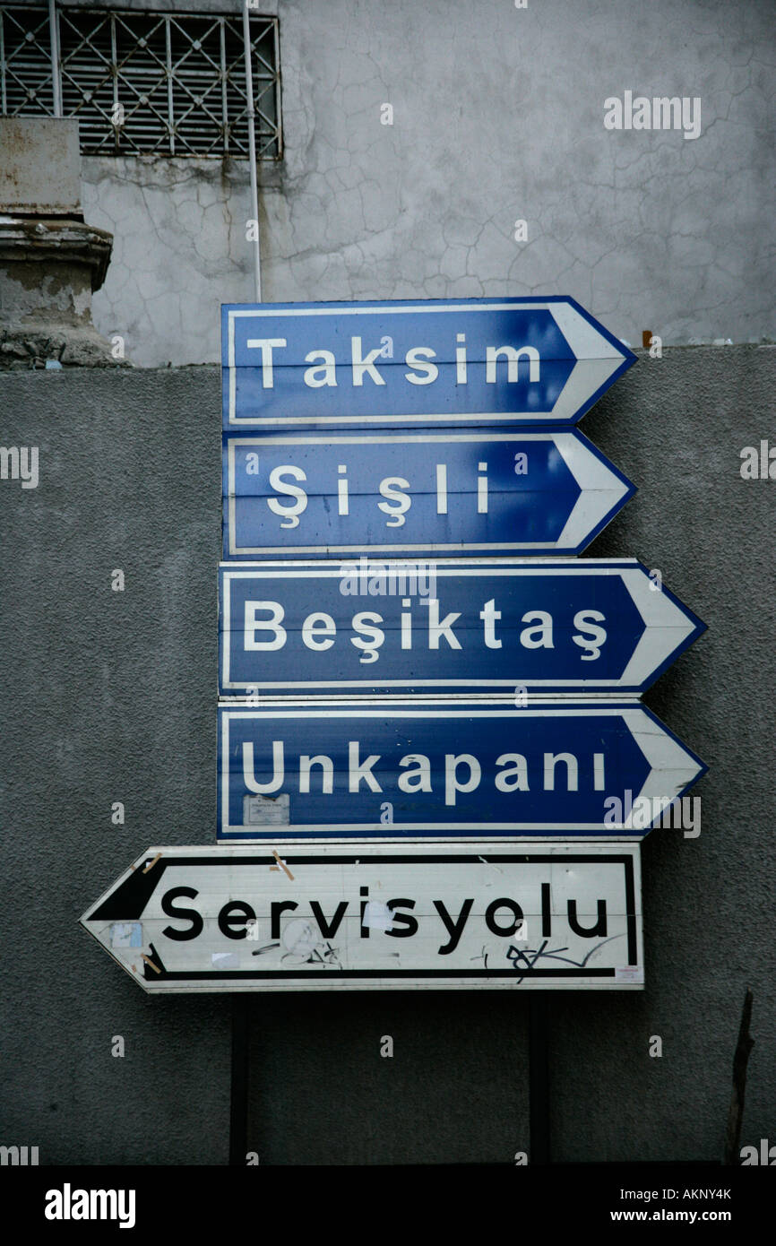 Road signs in beyoglu istanbul hi-res stock photography and images - Alamy