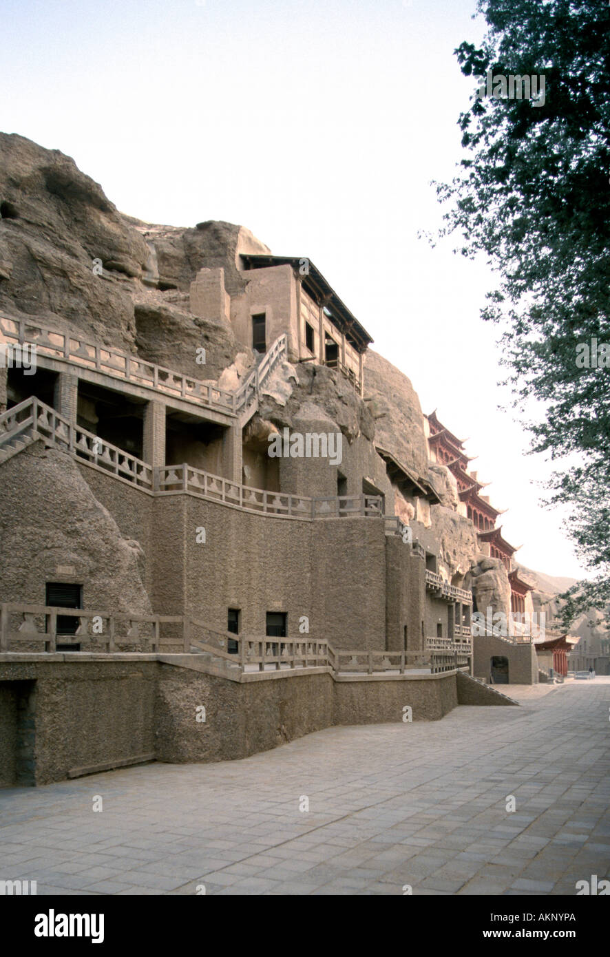 Dunhuang monastery, China, cliff face showing grottos Stock Photo - Alamy