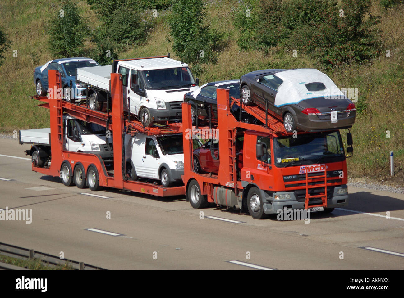 Loaded car van transporters hi-res stock photography and images - Alamy