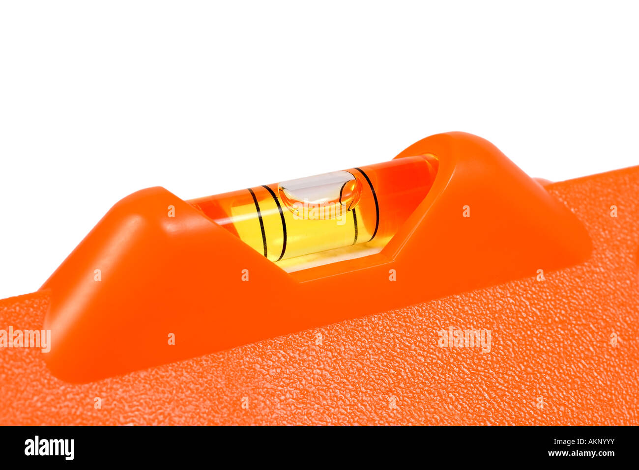 Bubble Level in orange Isolated on white background Stock Photo - Alamy