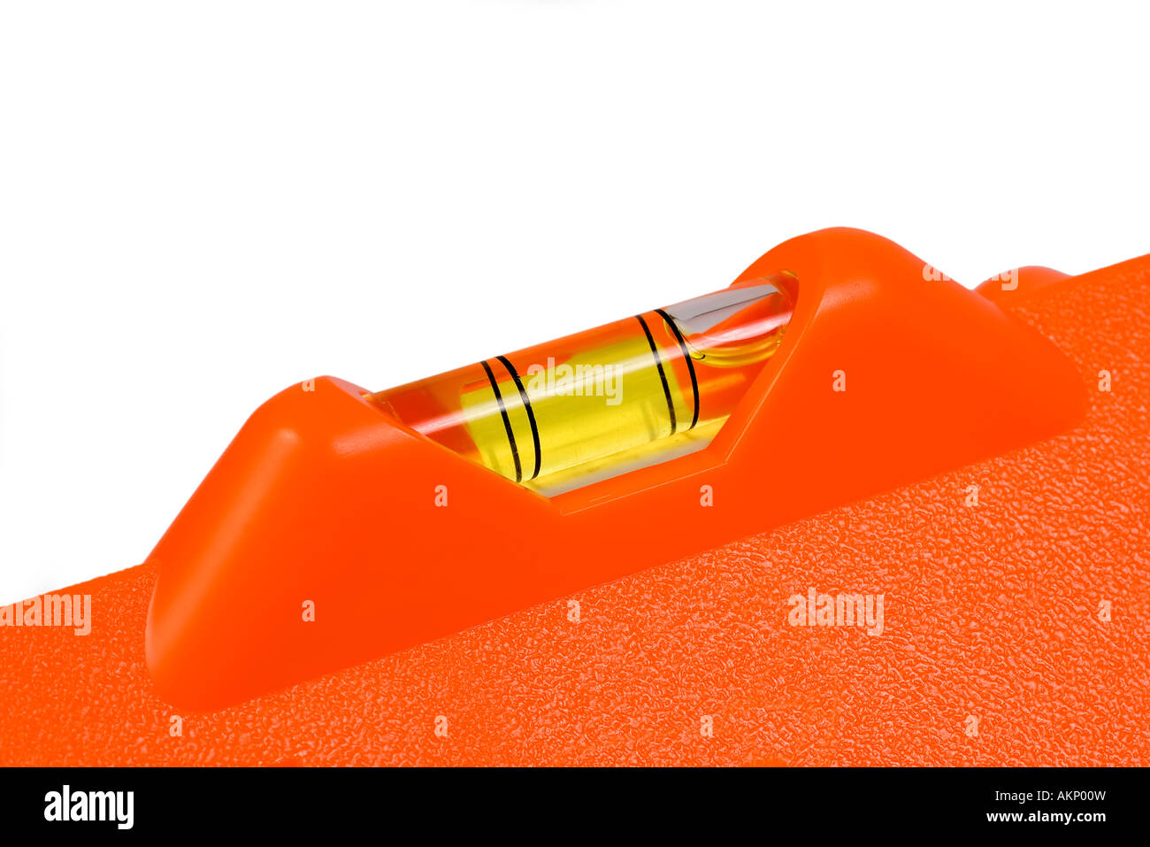 Bubble Level in orange Isolated on white background Stock Photo - Alamy