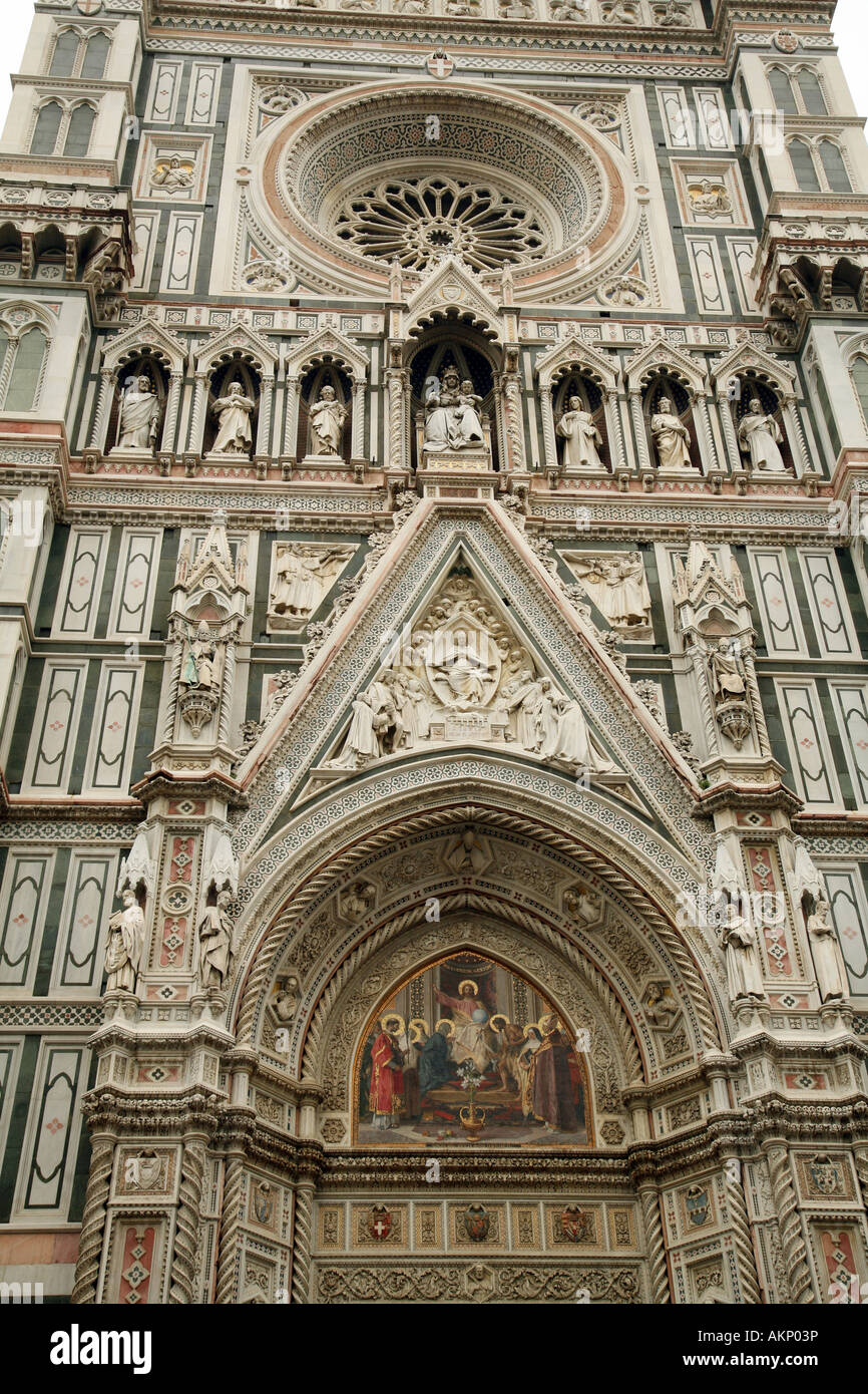 The Central Portal entrance to the Duomo, Florence, Italy Stock Photo ...