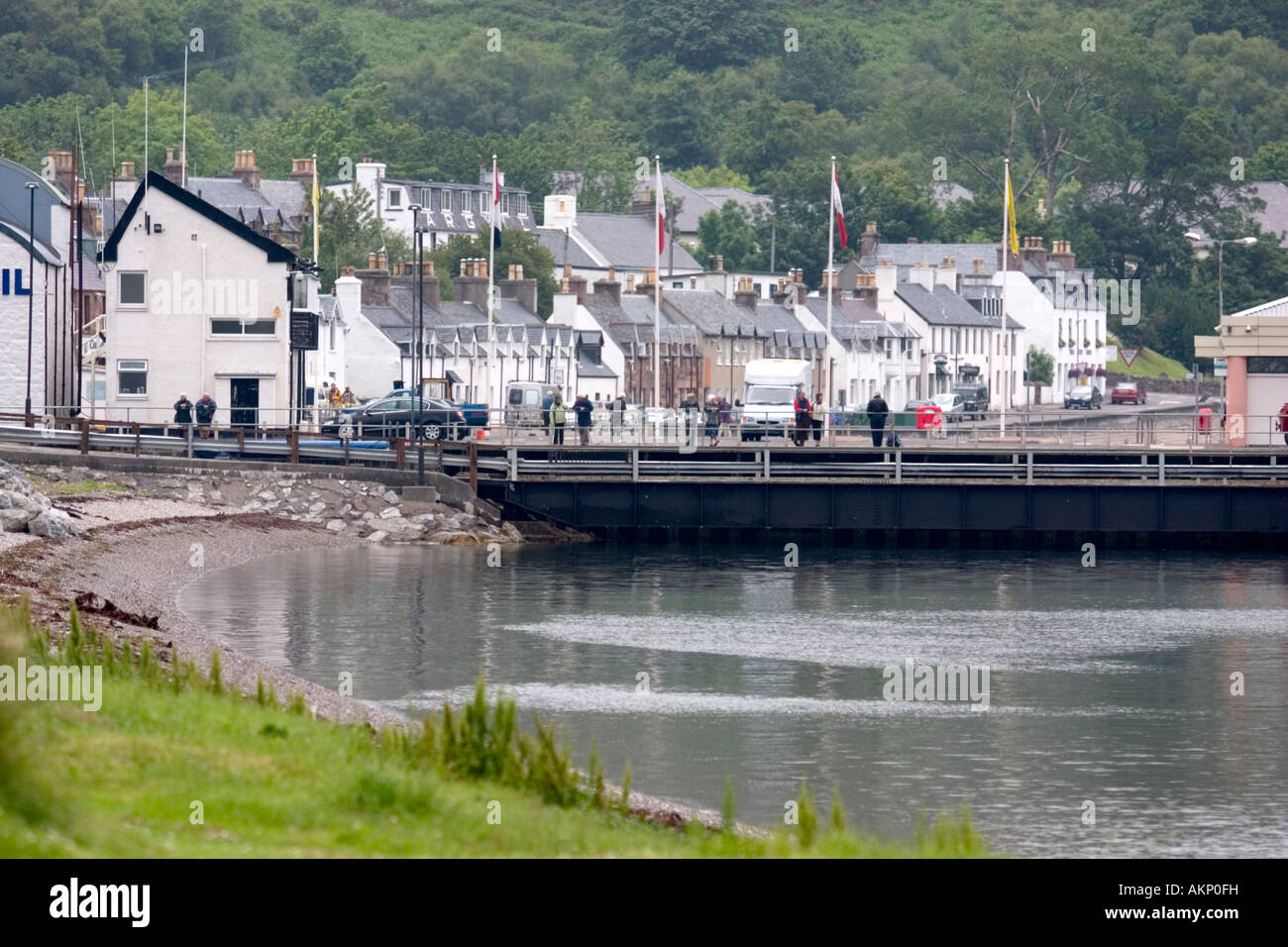 Ullapool sea front with harbour jetty Stock Photo - Alamy