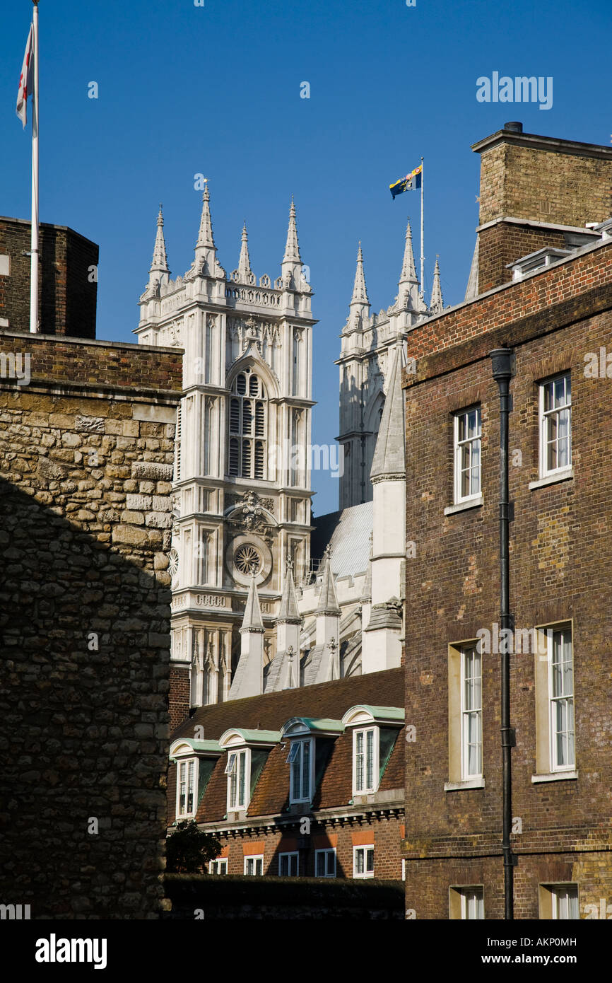 Westminster Abbey as viewed between neighbouring buildings from ...