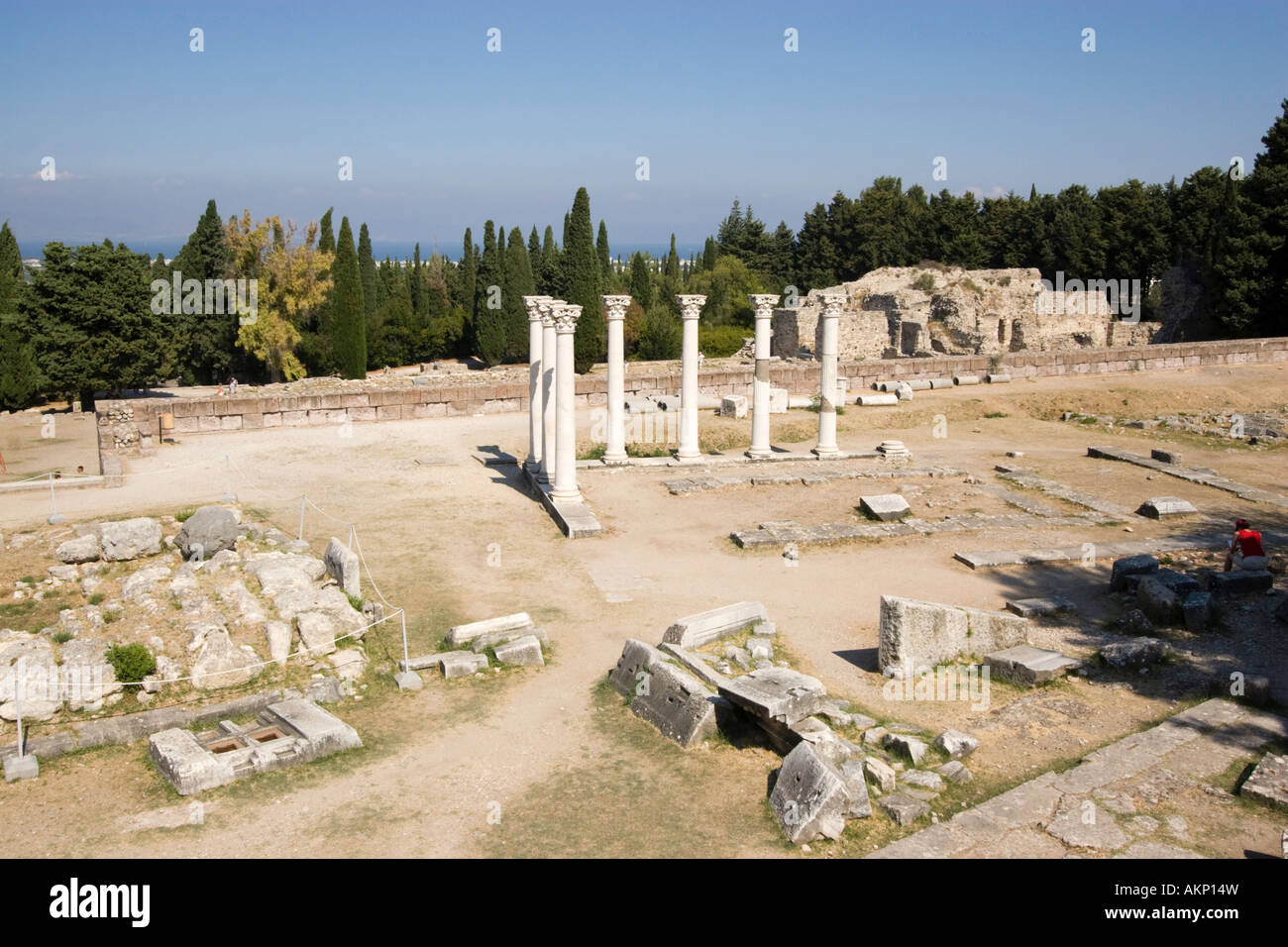 Ruins at Aesclepion Kos Greece where Hypocrates lived and taught Stock ...