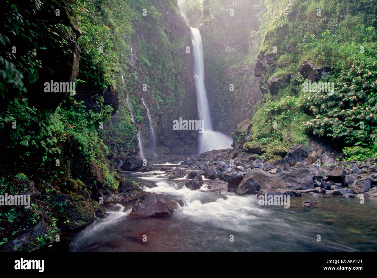 Remote waterfall on the road to Hana, Maui Stock Photo - Alamy