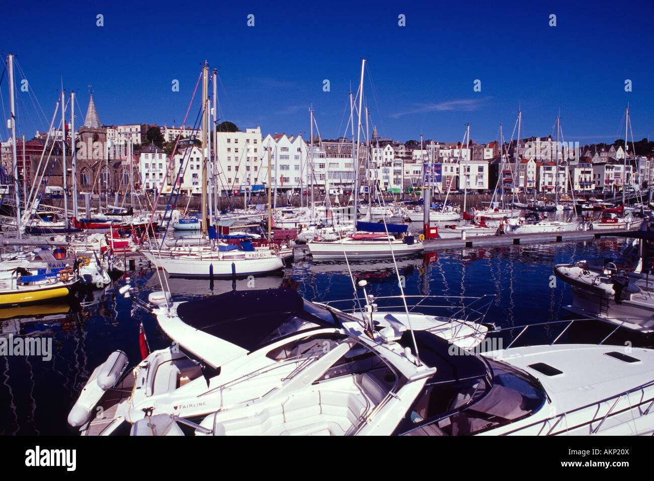 st peter's port marina yachts guernsey channel island summertime europe ...