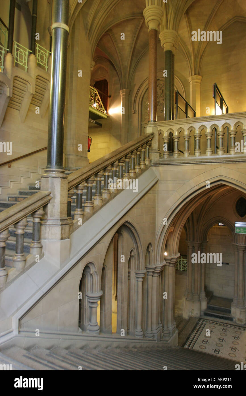 Staircase leading to council chamber and tower Oxford Road University ...