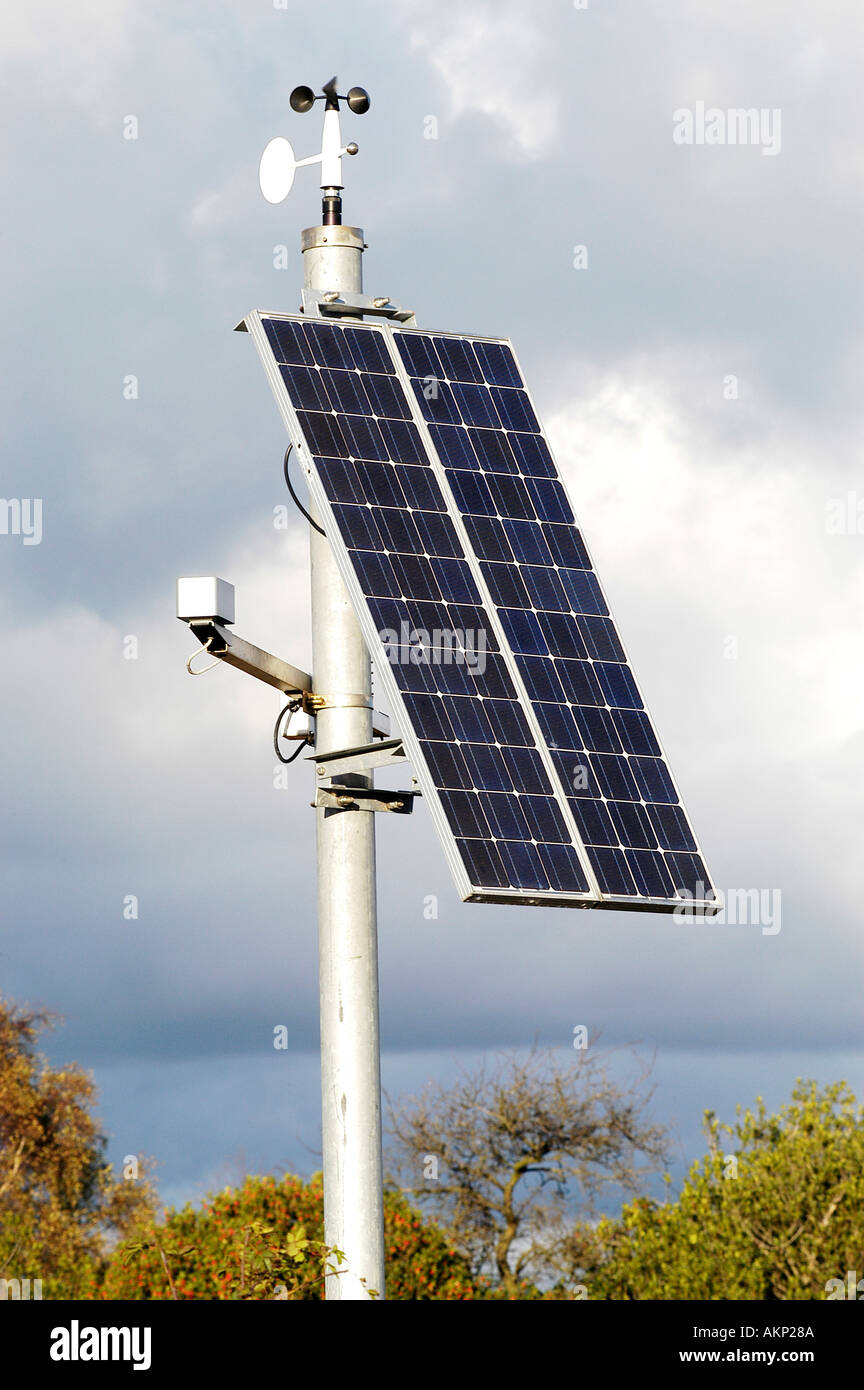 Solar Panel powering roadside equipment Stock Photo - Alamy