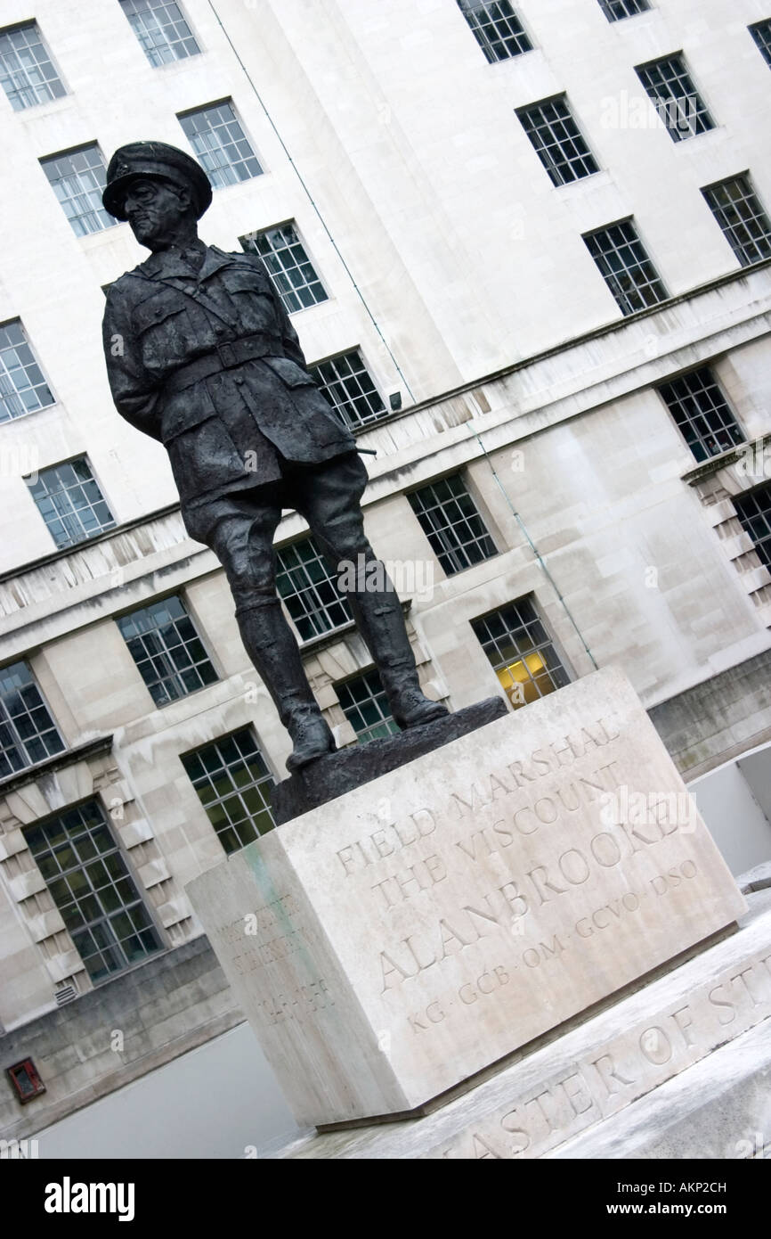 Statue of Viscount Alan Brooke in Whitehall outside the MoD building ...