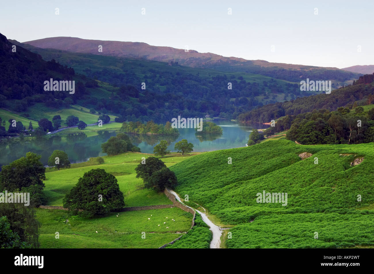 Rydal Water in the English Lake District with Red Screes in the ...