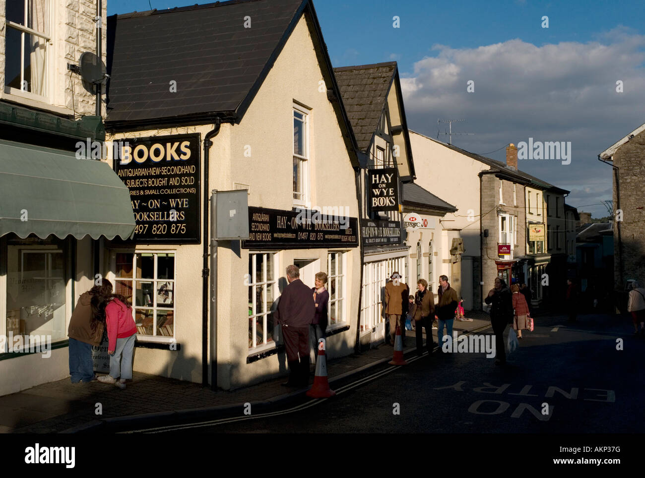 Bookshop in High Town Hay on Wye Stock Photo - Alamy