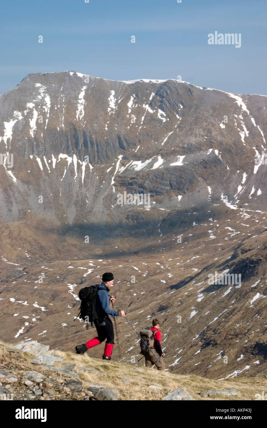 Group of Hillwalkers in the Mamores range, nr Kinlochleven Scotland ...