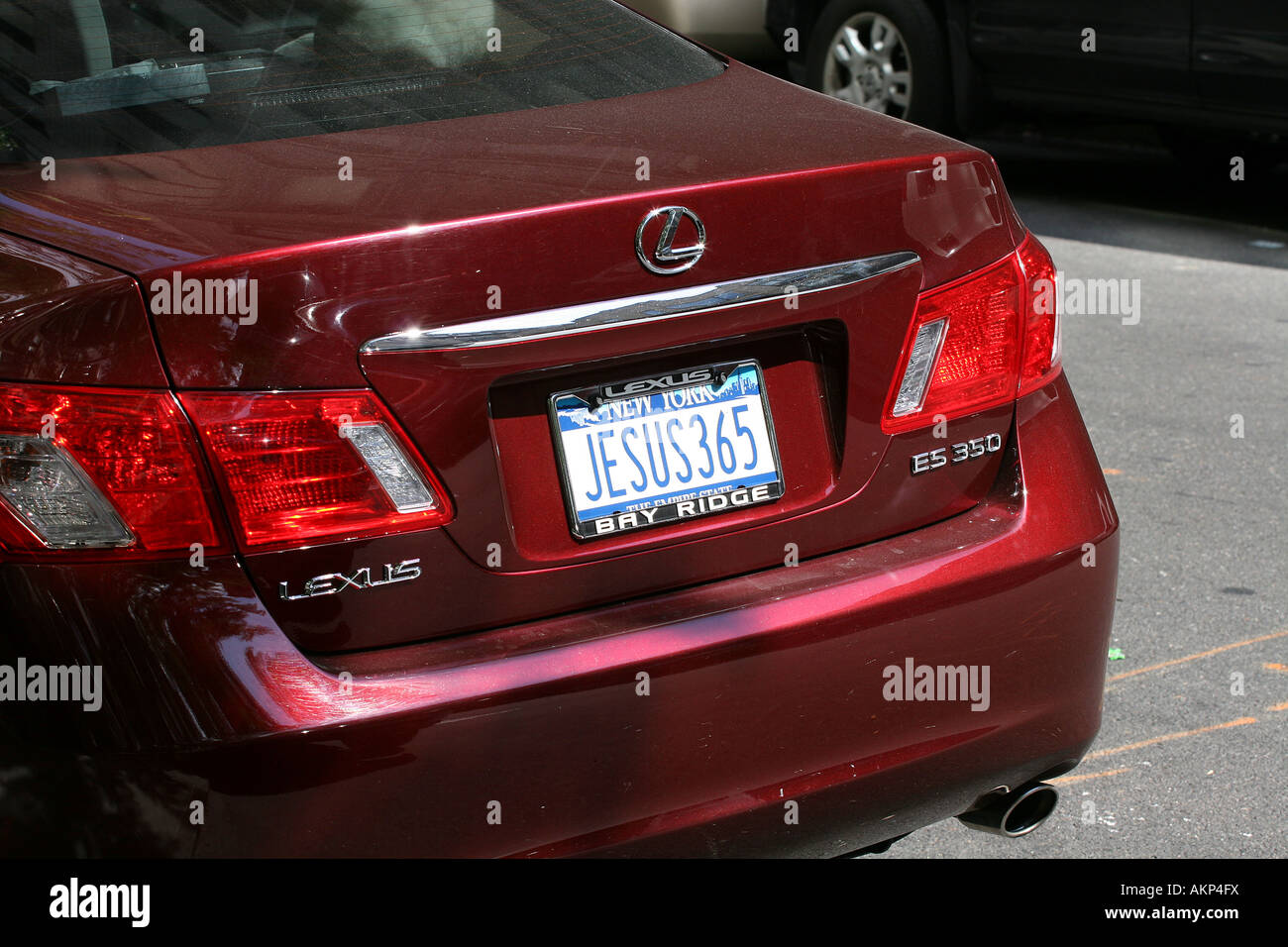 The license plate of a Lexus which reads "Jesus 365 Stock Photo - Alamy
