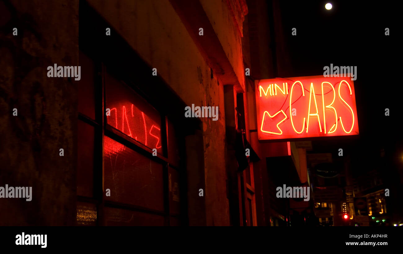 Mini cab office sign London UK Stock Photo - Alamy