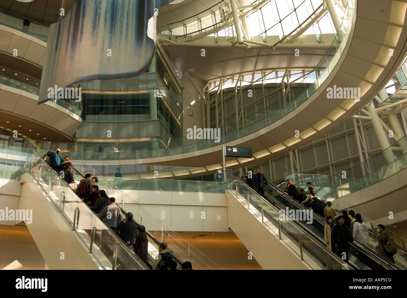 Modern structure of the interior of a terminal at Haneda airport Stock ...