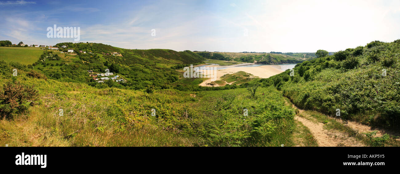 Beautiful Penmaen Burrows overlooking Pennard and Three Cliffs bay and ...