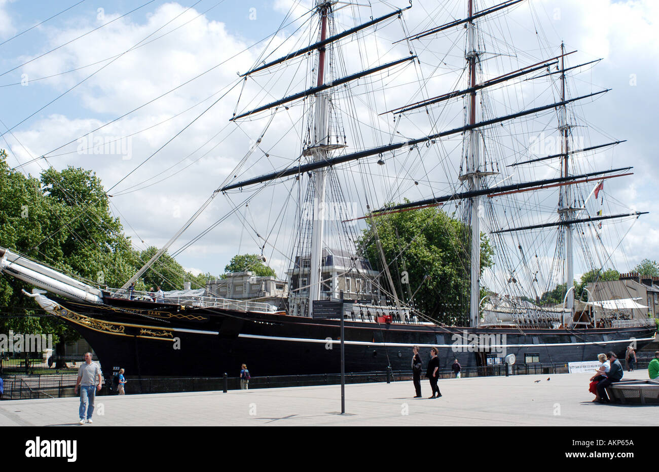 The Cutty Sark ship in Greenwich, London before it was destroyed by ...