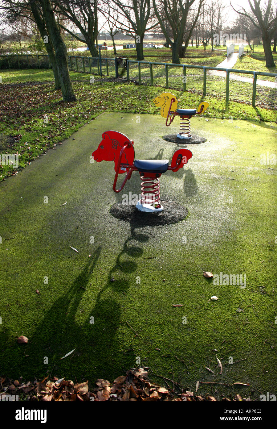 Rides in childrens play area Stock Photo - Alamy