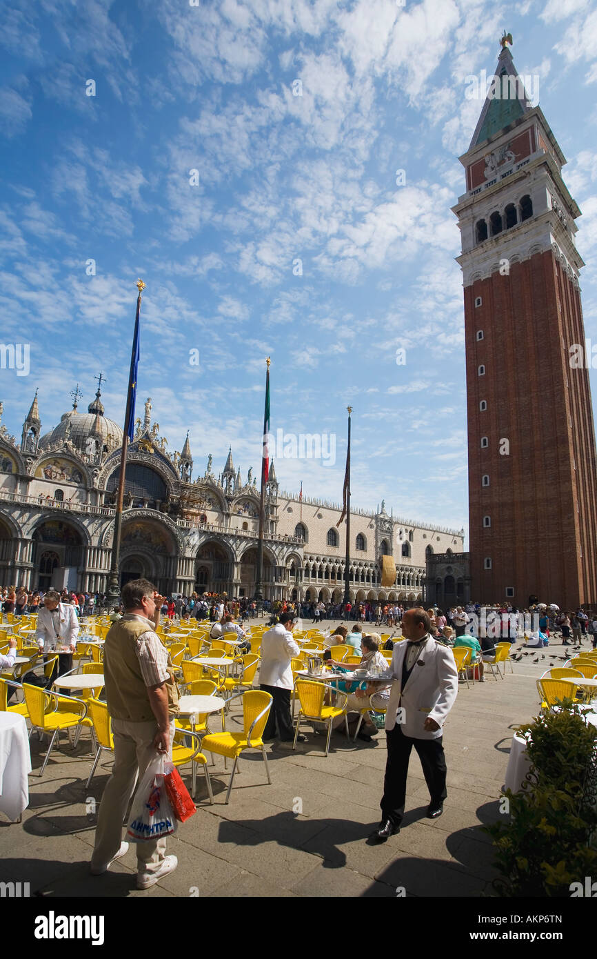 "St Marks Square" "Piazza San Marco" with waiter campanile bell tower ...