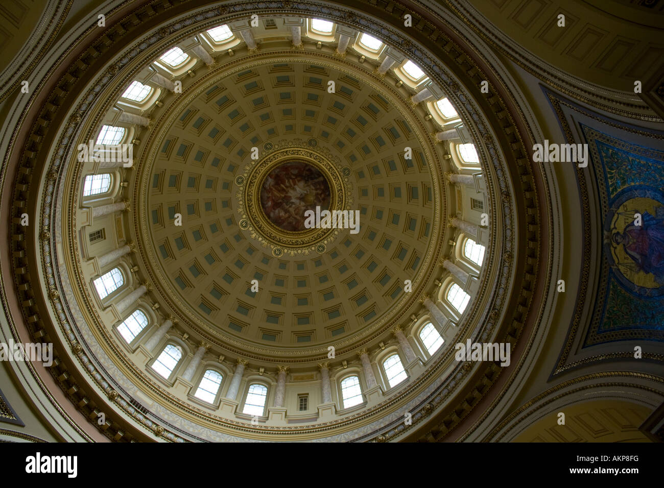 Interior of rotunda, state capitol building, Madison, Wisconsin Stock ...