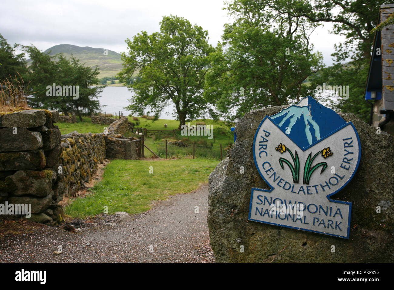 Snowdonia National Park sign shows tourists that they are about to ...
