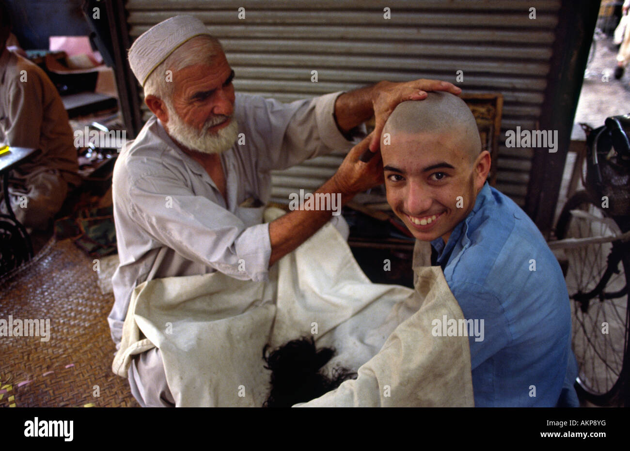 Street barber. Peshawar, North Western Frontier Province, Pakistan ...