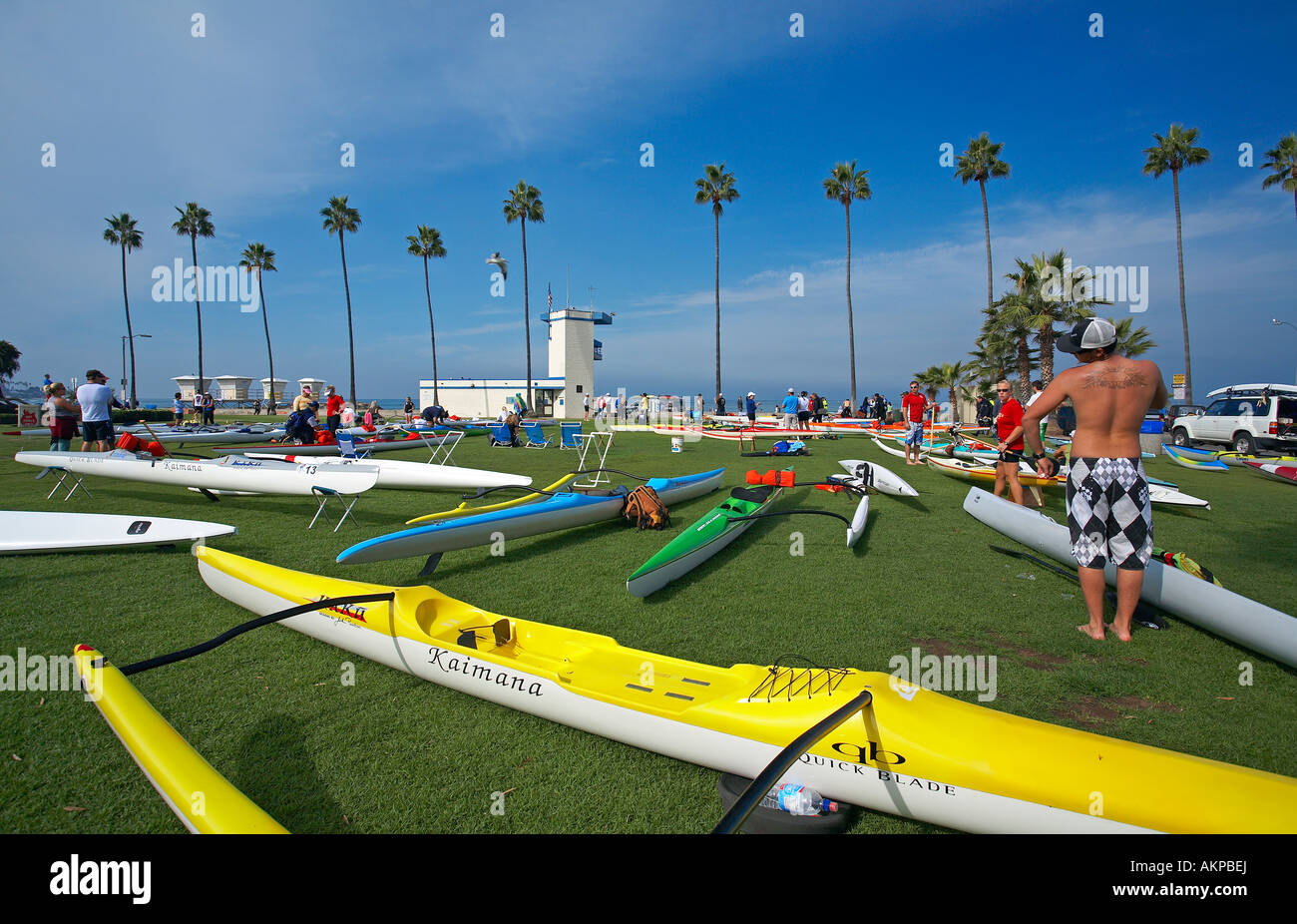 United States, California, San Diego, La Jolla, the beach, canoe-kayak ...