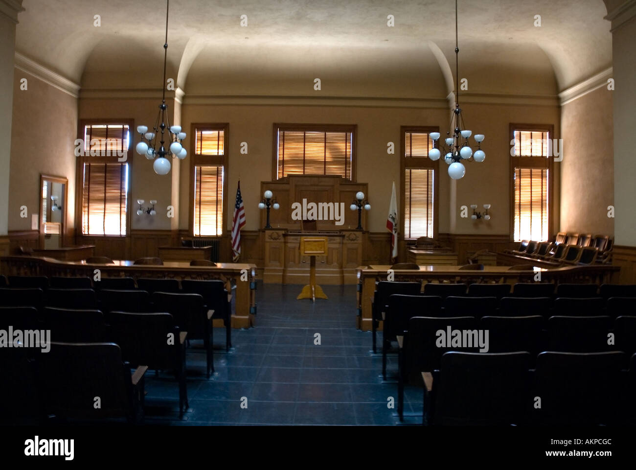 Empty courtroom interior hi-res stock photography and images - Alamy