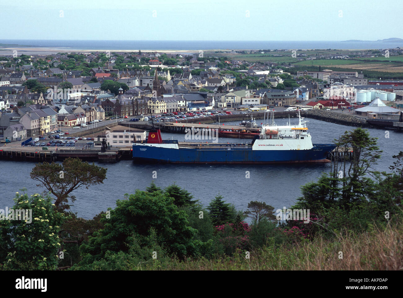 stornoway harbour and town from gallows hill isle of lewis western ...
