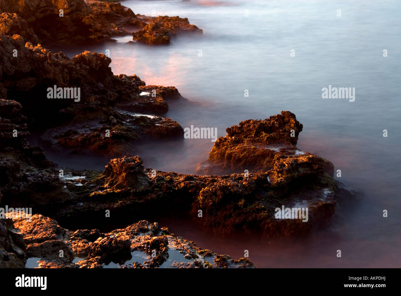 Seashore at night Stock Photo - Alamy