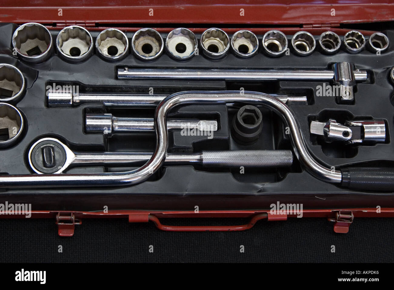 Stock photo of a socket wrench set in a red toolbox Stock Photo - Alamy
