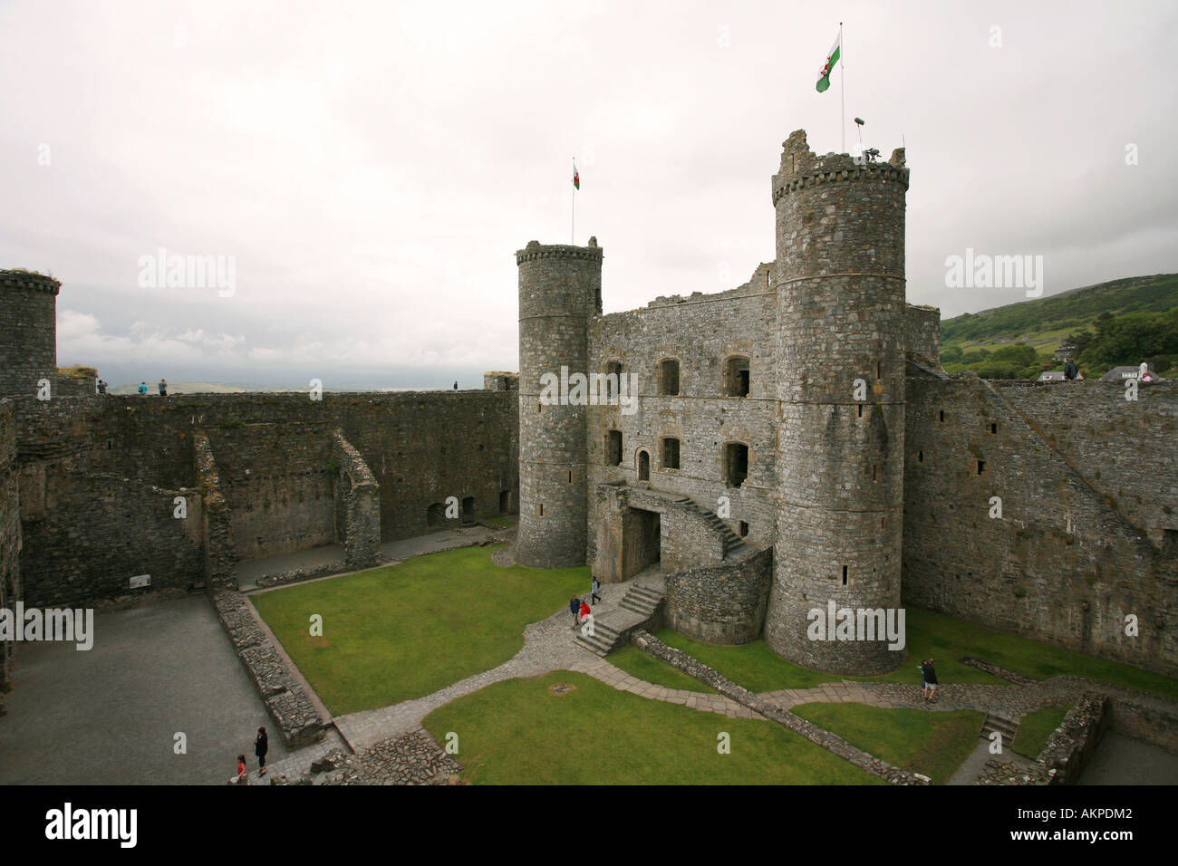 Harlech castle aerial hi-res stock photography and images - Alamy