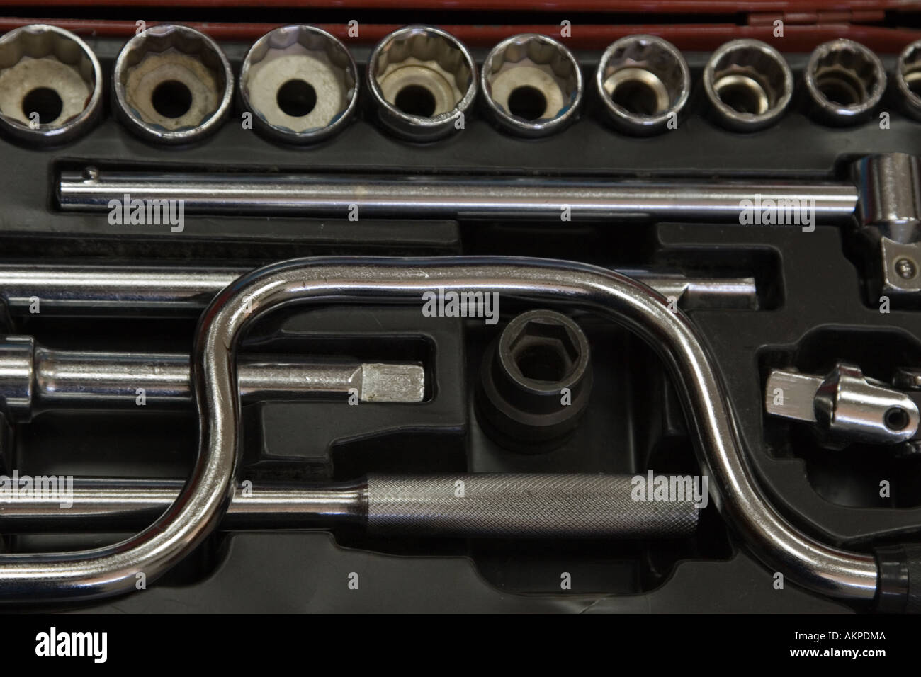 Stock photo of a socket wrench set in a red toolbox Stock Photo - Alamy