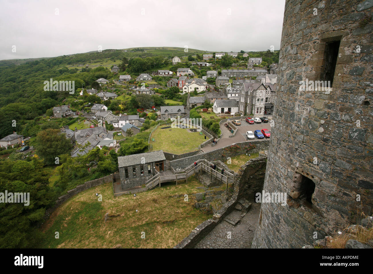 Harlech castle aerial hi-res stock photography and images - Alamy