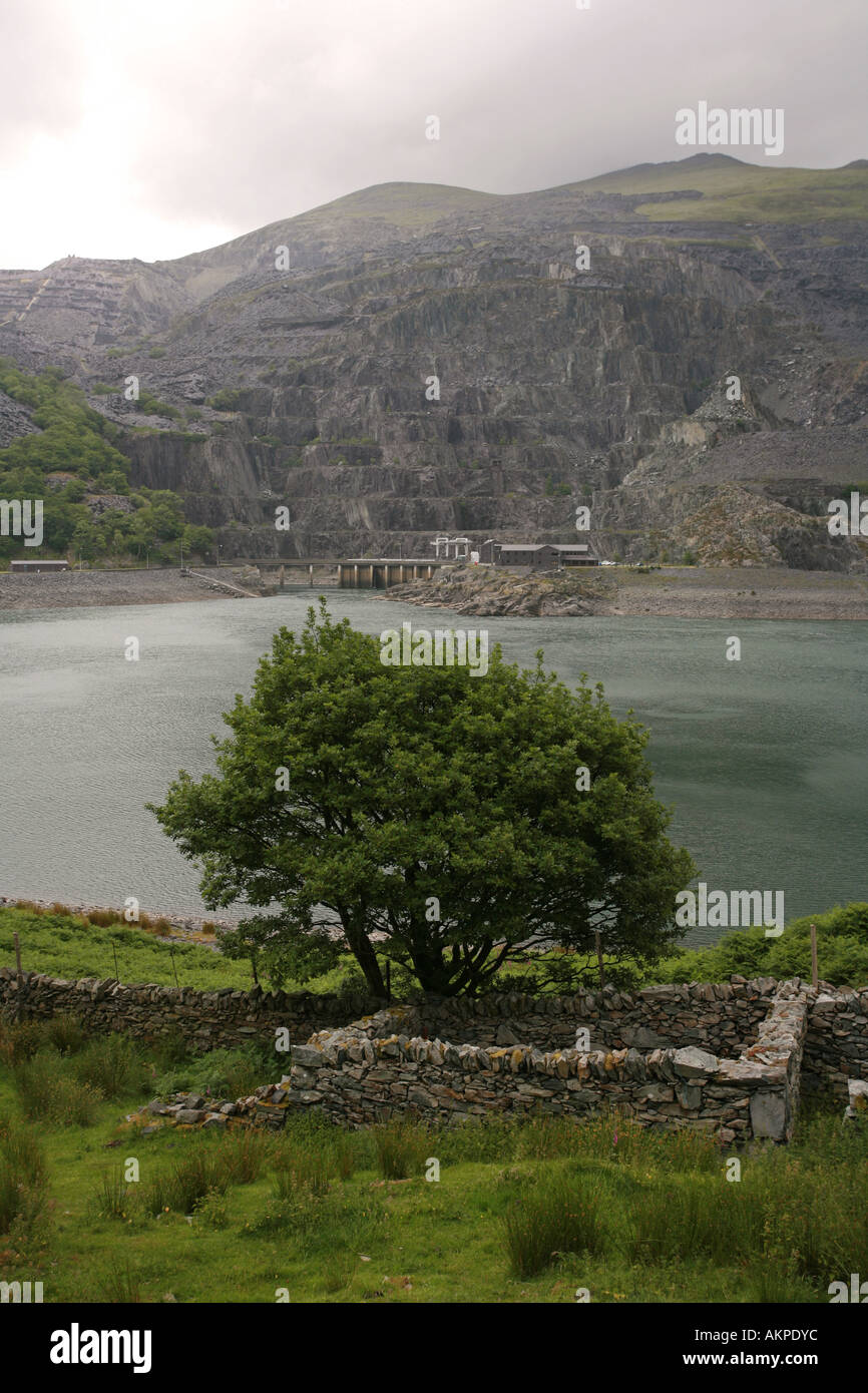 Dinorwig Power Station from Llanberis across Llyn Peris Lake near Mount ...