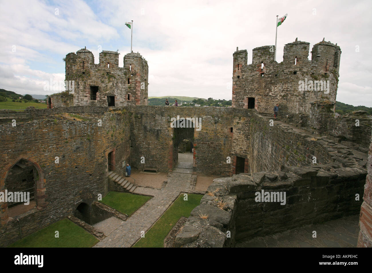 Conwy castle aerial hi-res stock photography and images - Alamy