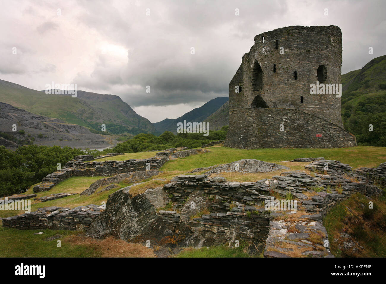 Dolbadarn Castle ruins remains with Mount Snowdon behind a popular ...