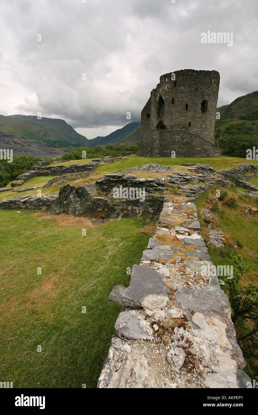 Dolbadarn Castle ruins remains with Mount Snowdon behind a popular ...