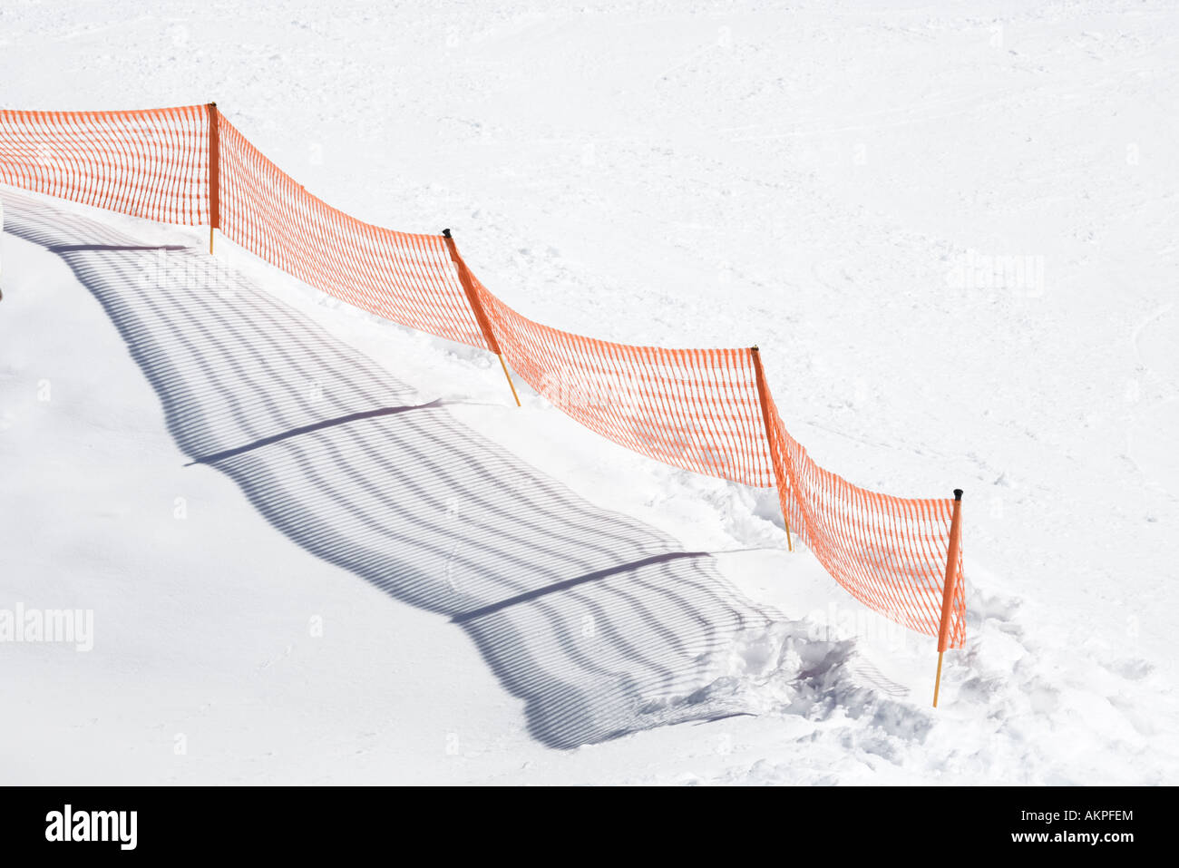 warning barrier in the snow Stock Photo - Alamy