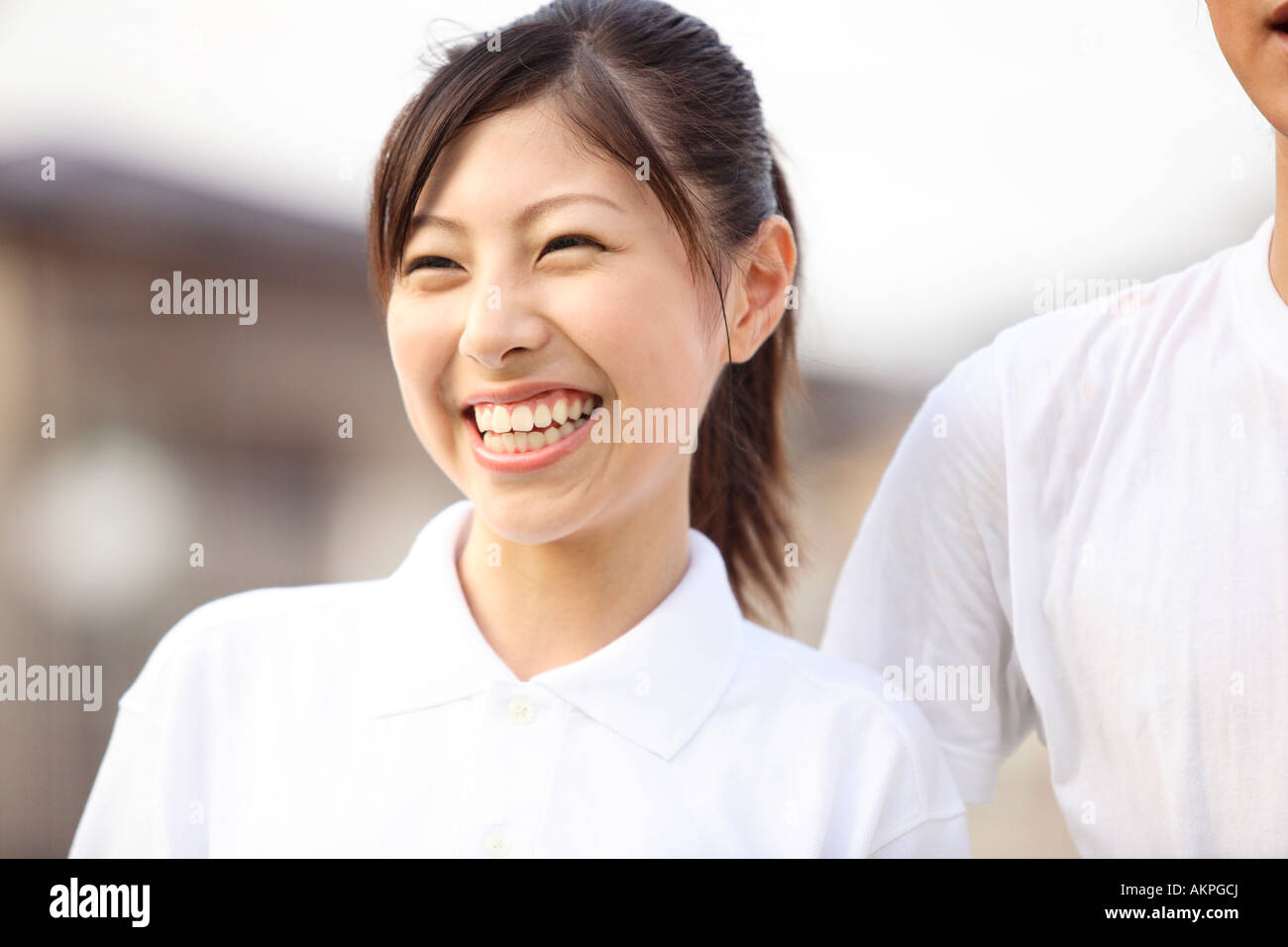Smiling high school girl Stock Photo - Alamy