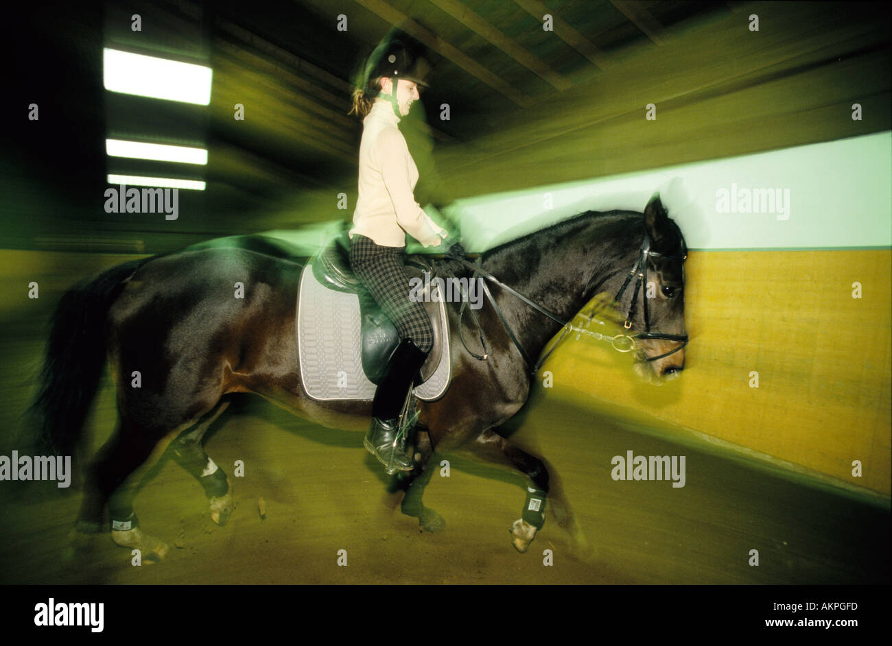 Girl horseback riding hall hi-res stock photography and images - Alamy