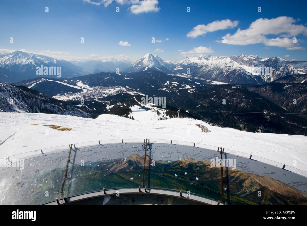 location map at the top of a high mountain in Seefeld, Austria Stock ...