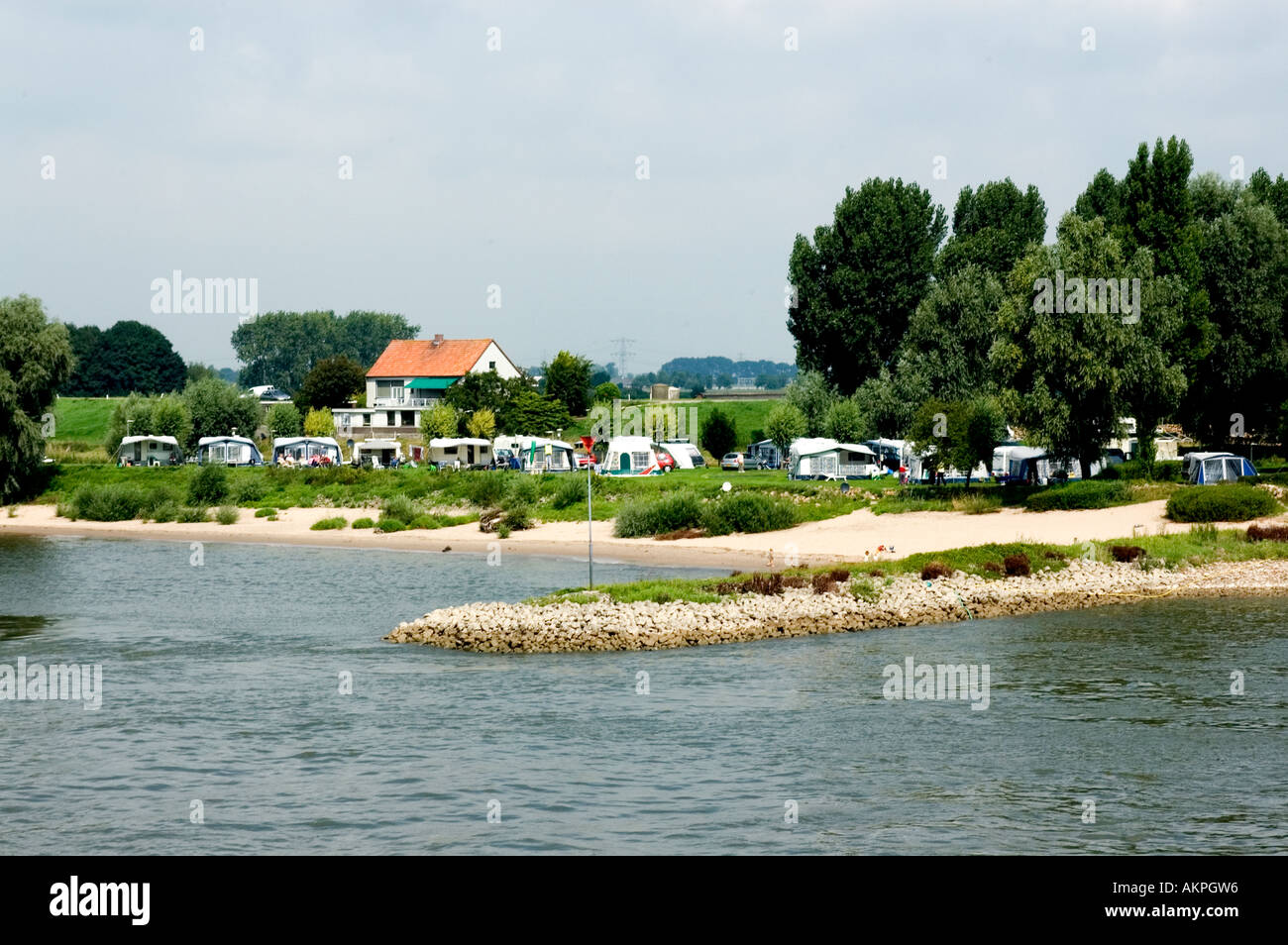 Camping Campground tent Holland Netherlands Rhine River Stock Photo - Alamy