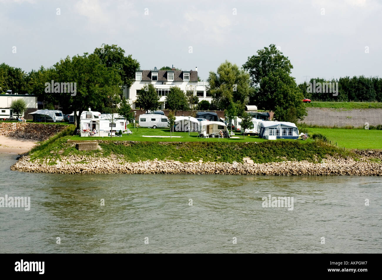 Camping Campground tent Holland Netherlands Rhine River Stock Photo - Alamy